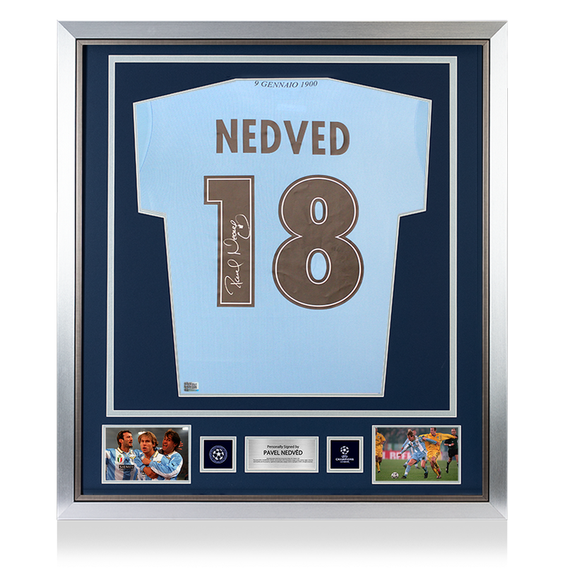 Pavel Nedved Official UEFA Champions League Back Signed and Framed SS